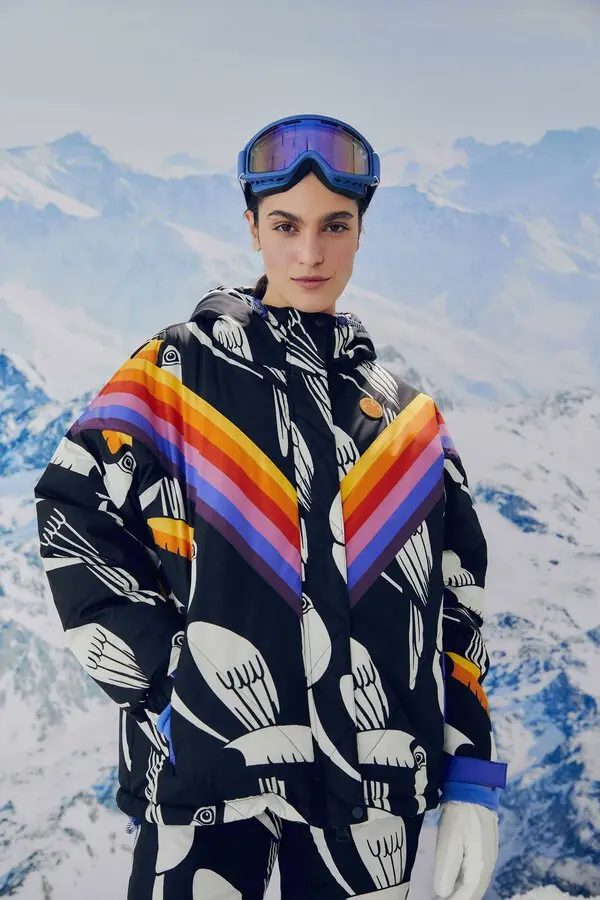 RIO jacket ファーフード2way ジャケット Farm Rio Black Ski Puffer Jacket - Graphic Toucans | Editorialist
